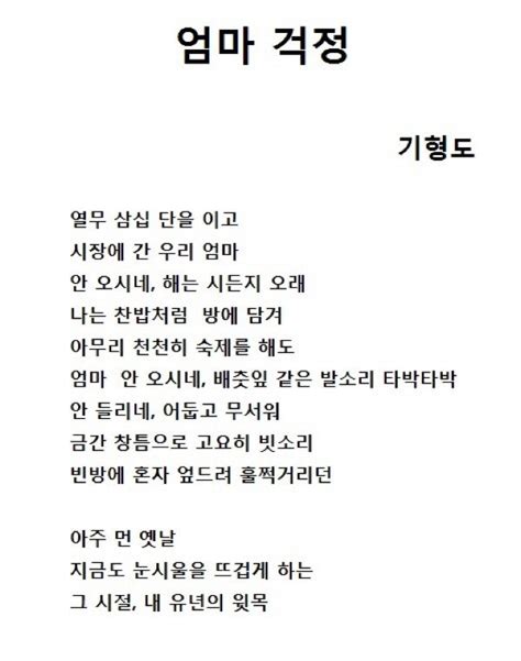 엄마 걱정 시 엄마 입장으로 쓰기 지식in