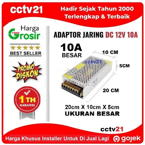 Jual Adaptor Switching Adaptor Jaring Power Supply Output Dc12v 10a Ukuran Besar Garansi