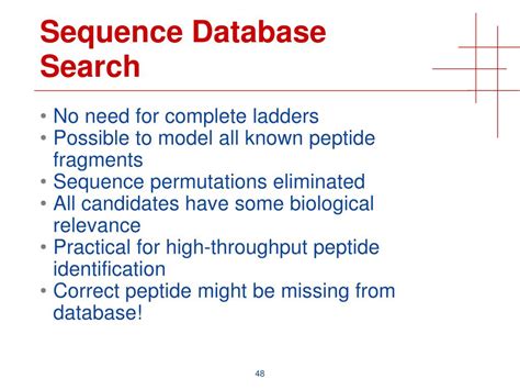Ppt Protein Identification By Sequence Database Search Powerpoint