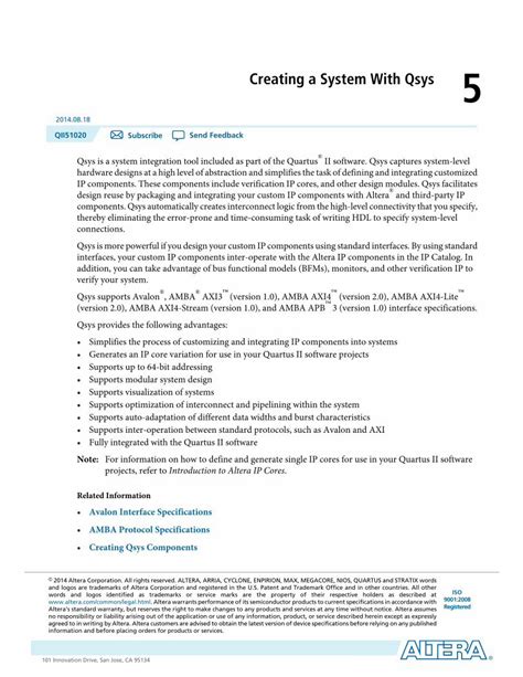 Pdf Creating A System With Qsysfigure 5 1 Ip Catalog Filtering