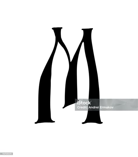 라틴어 문자 M 벡터 아이콘을 사용할 수 있습니다 사이트의 아이콘입니다 알파벳에서 문자를 분리합니다 1719 세기의 고딕 양식의 신 러시아 고대 스타일 0명에 대한 스톡