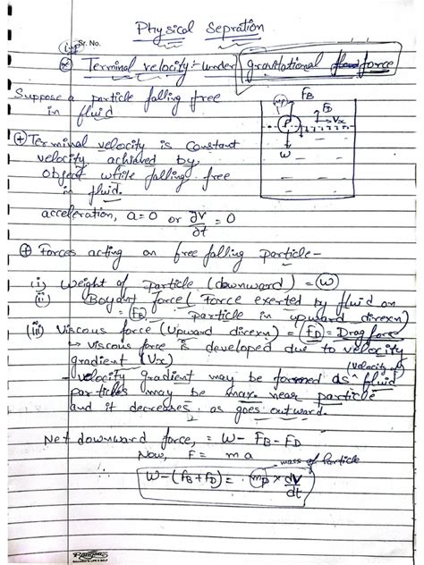 Physical Separation Detailed Notes Pdf