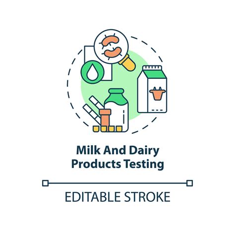 Milk And Dairy Products Testing Concept Icon Lab Analysis For Food Safety Abstract Idea Thin