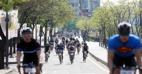 주말 자전거로 도심 진입 쉬워진다 청계천 5 9km 자전거우선도로