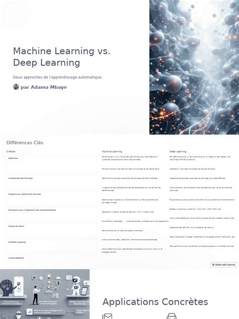 Différences Entre Machine Learning Et Deep Learning Pdf