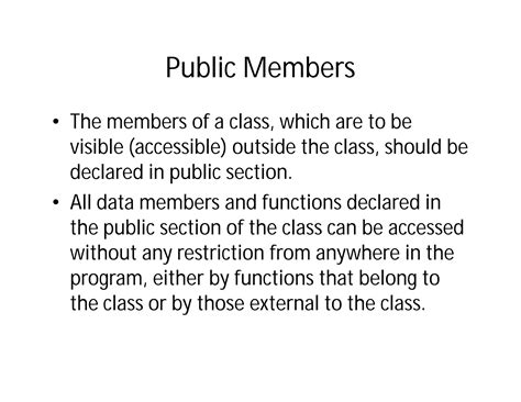 Access Specifiers Public Private Protected C Ppt