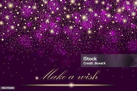 벡터 골드 반짝이 입자 배경 럭셔리 풍부한 카드 인사에 대 한 효과 반짝이 텍스처 스타 먼지 보라색 배경에 폭발 불꽃 벡터 일러스트 레이 션 금 금속에 대한 스톡 벡터 아트