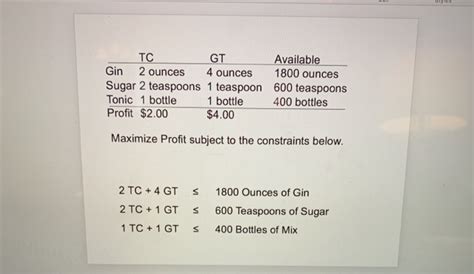 Solved Using Excel Solver To Solve A Lp Problem Use