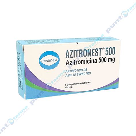 Punto Farma Azitronest 500 Caja De 6 Comprimidos Recubiertos