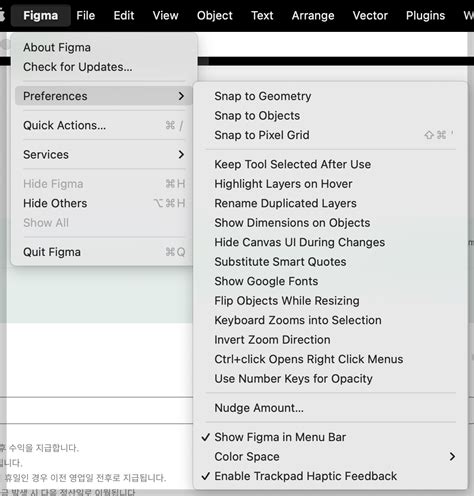 Figma 소수점 단위 크기변경 이동하기 그리고 Preferences 기능 알아보기