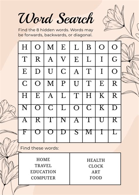 Free Word Search Templates To Edit Online