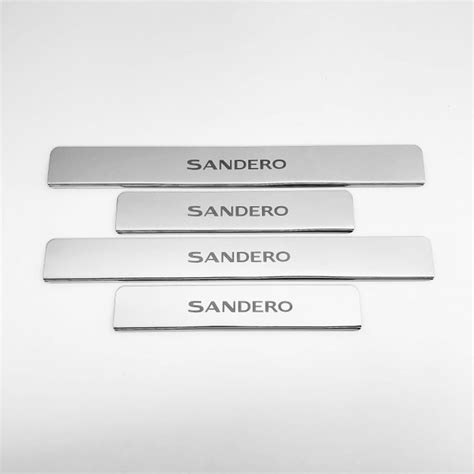 Накладки на пороги Renault Sandero 2 РЕНО Сандеро 2 2014 2015 2016 2017 2018 рестайлинг