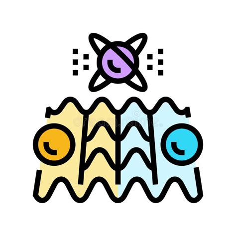 Simulation Quantum Technology Color Icon Vector Illustration Stock