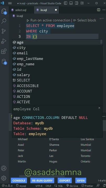Mysql In Operator Shorts Coding Mysql Code Youtube
