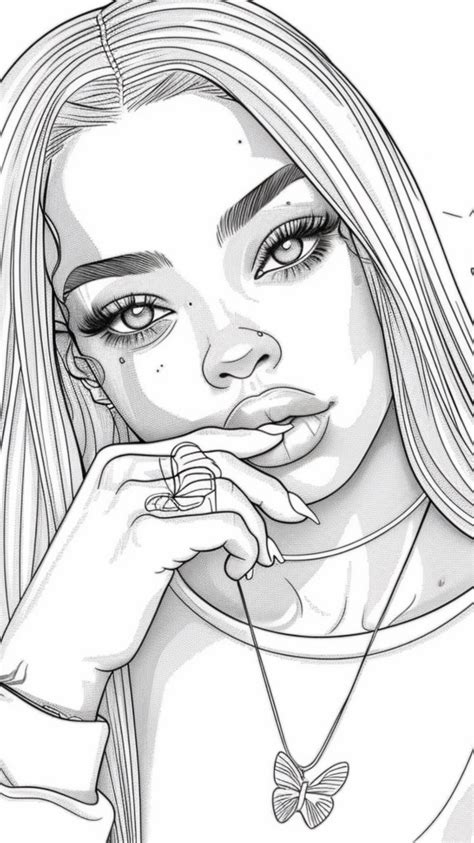 Pin Up Girl Coloring Pages For Adults