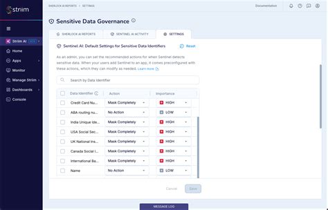 Sensitive Data Identifiers
