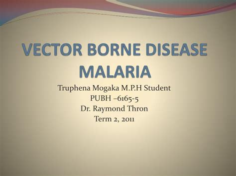 Ppt Vector Borne Disease Malaria Powerpoint Presentation Free