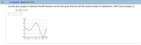 solved use the given graph to estimate the left riemann sum