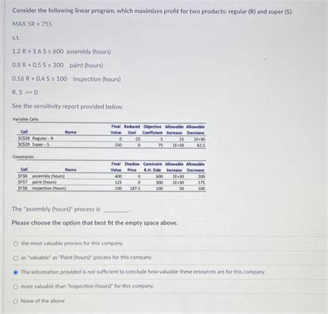 Solved Consider The Following Linear Program Which