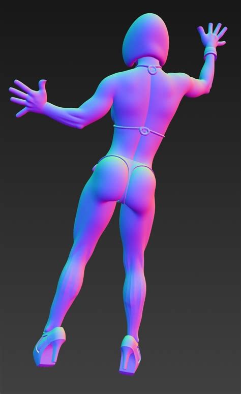 👩 Muscular Woman In Bikini Back Pose 3d Model・free 3d File For 3d