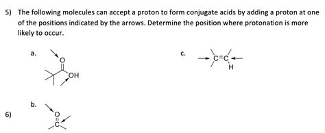 Solved 5 The Following Molecules Can Accept A Proton To Chegg Com