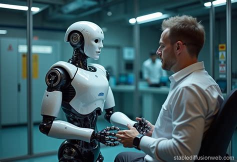Robot Controlling A Human Stable Diffusion Online