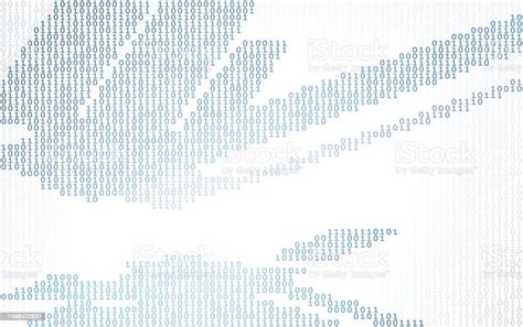 Binary Background By Ones And Zeros With Digital Flow Vector Pattern Stock Illustration