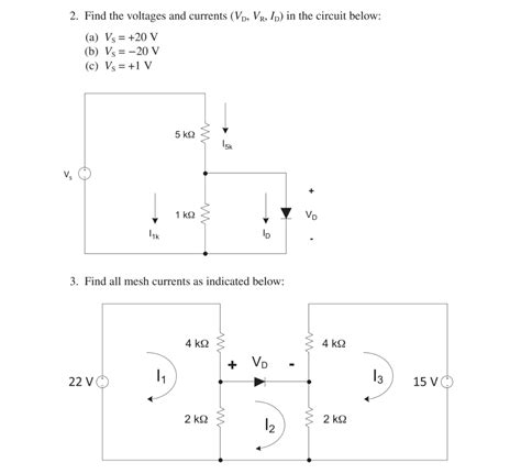 Solved Find The Voltages And Currents VD VR ID In The Chegg Com
