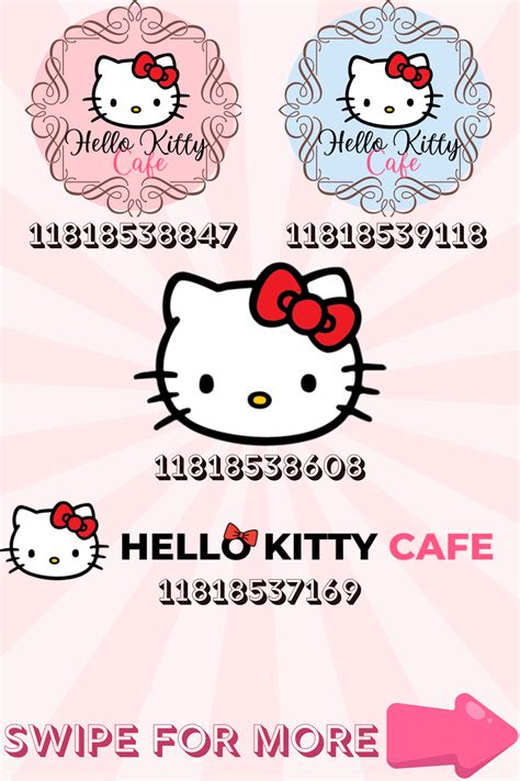 Hello Kitty Logo Signs And Cafe Menu Decals For Bloxburg On Roblox Kitty Cafe Cafe Hello