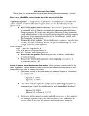 APA Reference Page Guide 1 Docx APA Reference Page Guide Taken From The American