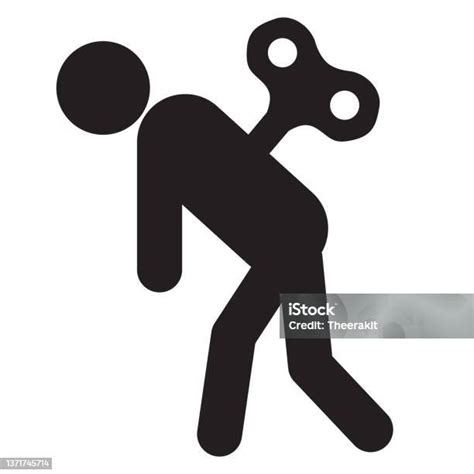 흰색 배경의 피로 아이콘입니다 에너지 플래그가 없습니다 피곤한 기호 플랫 스타일 정서적 탈진에 대한 스톡 벡터 아트 및 기타