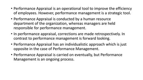 Difference Between Performance Management And Performance Appraisalpptx