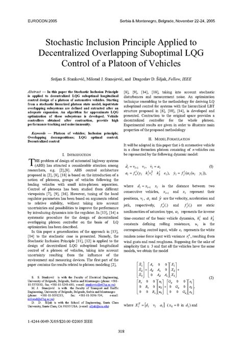 Pdf Stochastic Inclusion Principle Applied To Decentralized