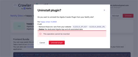how do i delete my netlify application algolia