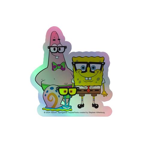 Spongebob Squarepants Nerdy Holographic Sticker Paramount Shop