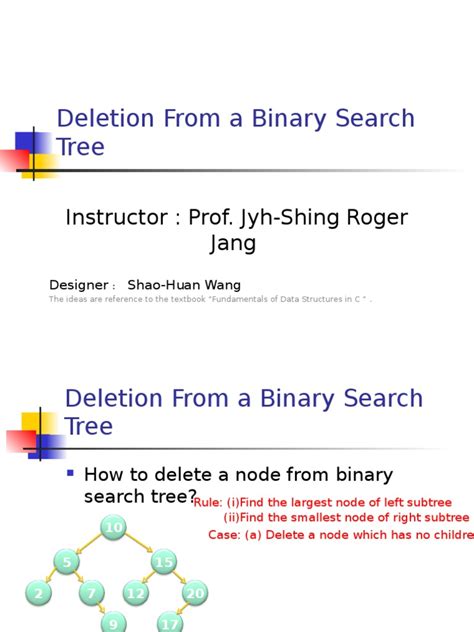 Deletion From A Binary Search Tree 4 Pps Pdf Areas Of Computer