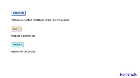 Solved Calculate Effective Resistance In The Following Circuit