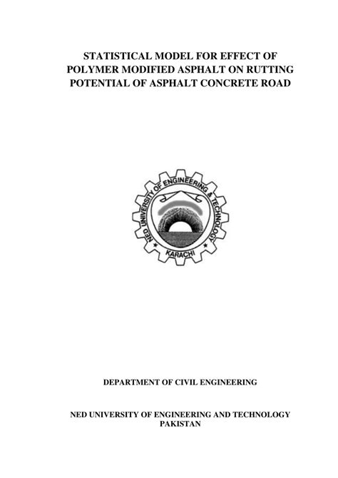 Pdf Statistical Model For Effect Of Polymer Modified Asphalt On Rutting Potential Of Asphalt