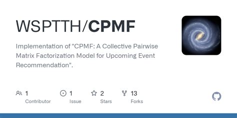 GitHub WSPTTH CPMF Implementation Of CPMF A Collective Pairwise Matrix Factorization Model