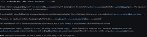 Update `unhandledkeyinput` Documentation · Issue 83581