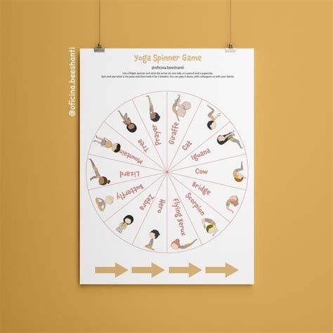 Printable Yoga Spinner Game Asanas Exercises Yoga Poses Etsy