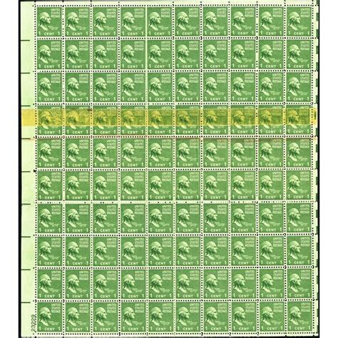 804 Mint Nh 1¢ Tape Splice Error Sheet Of 100 Stamps Stuart Katz On