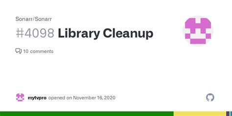 Library Cleanup · Issue 4098 · Sonarrsonarr · Github