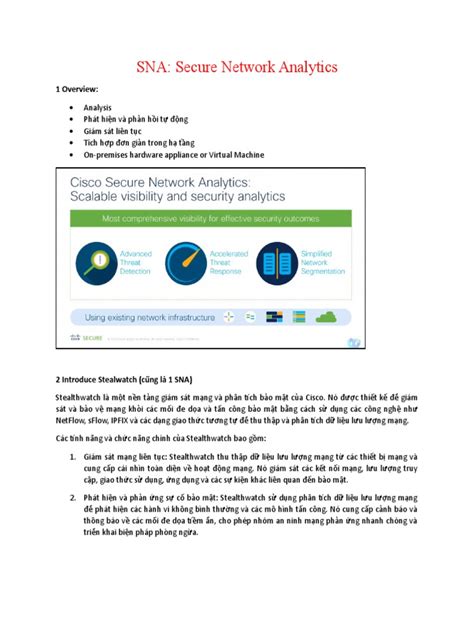 Sna Secure Network Analytics 1 Overview Pdf