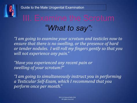 A Guide To The Clinical Male Urogenital Examination Pptx