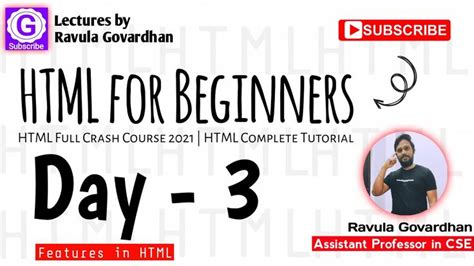Html In Telugu Features Of Html Html Features Html5 Features Html Crash Course Day 3