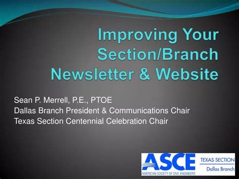 PPT Enhancing ASCE Dallas Branch Communication Platforms PowerPoint Presentation ID 2223247