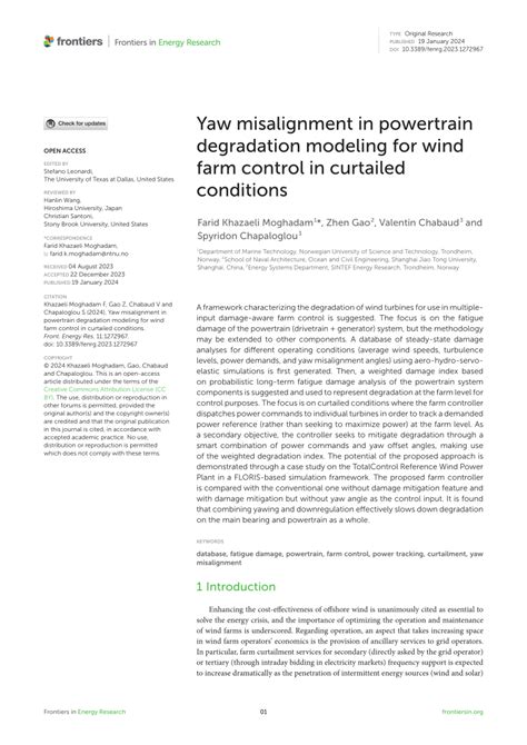 Pdf Yaw Misalignment In Powertrain Degradation Modeling For Wind Farm Control In Curtailed