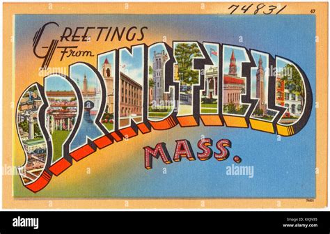 This Postcard Titled Greetings From Springfield Mass Features A