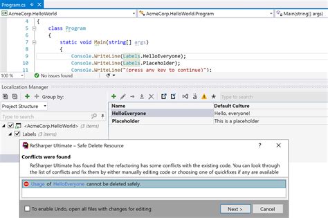 Localization Becomes Easier With The Localization Manager In ReSharper